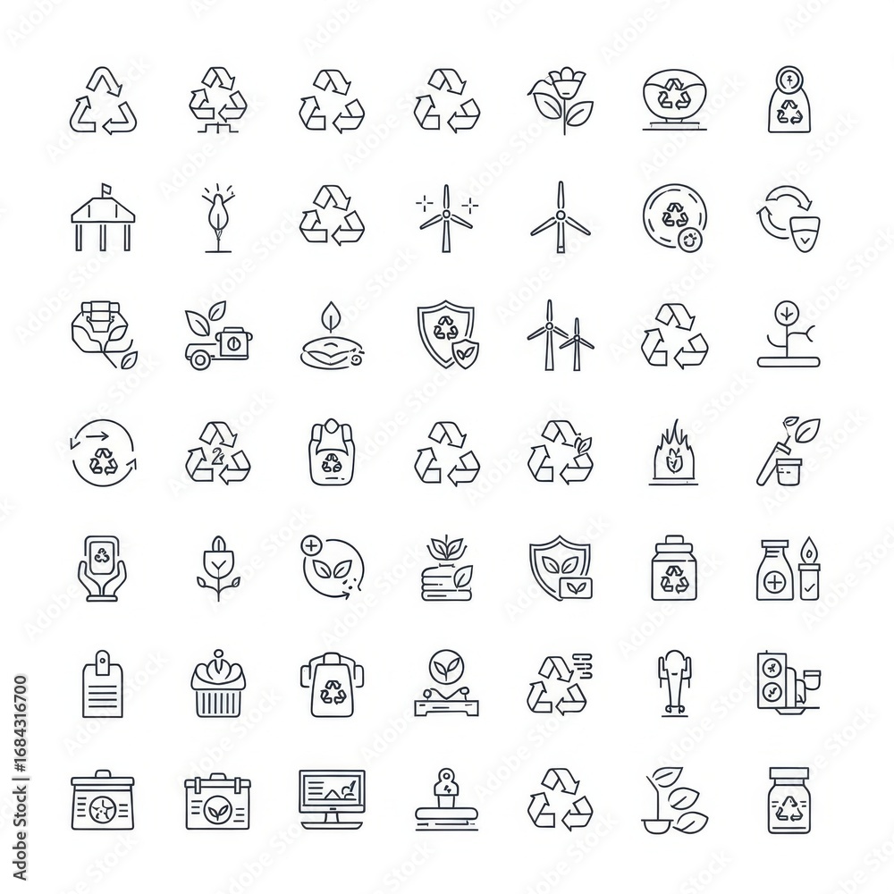 Eco Friendly Symbols and Icons for Sustainability and Green Living ...