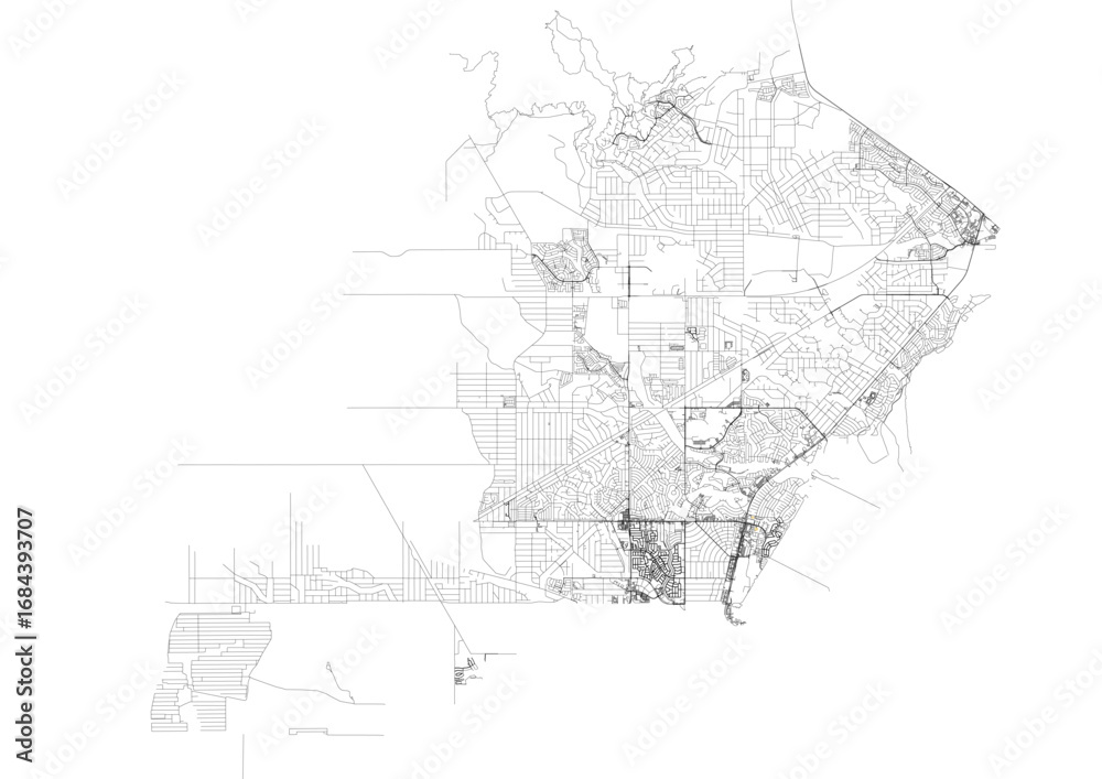 Vector city highway map of Rio Rancho with major roads and streets ...