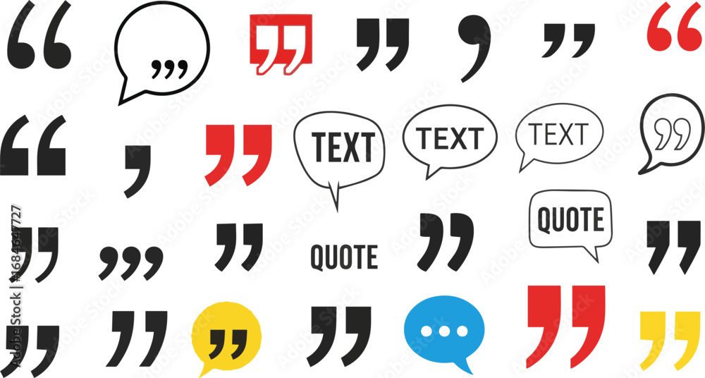 Praca wektorowa bez tantiem: Create a kinds of Quotation marks and ...