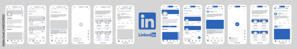 LinkedIn app interface mockup on iPhone 17 Pro Max with profile, job ...