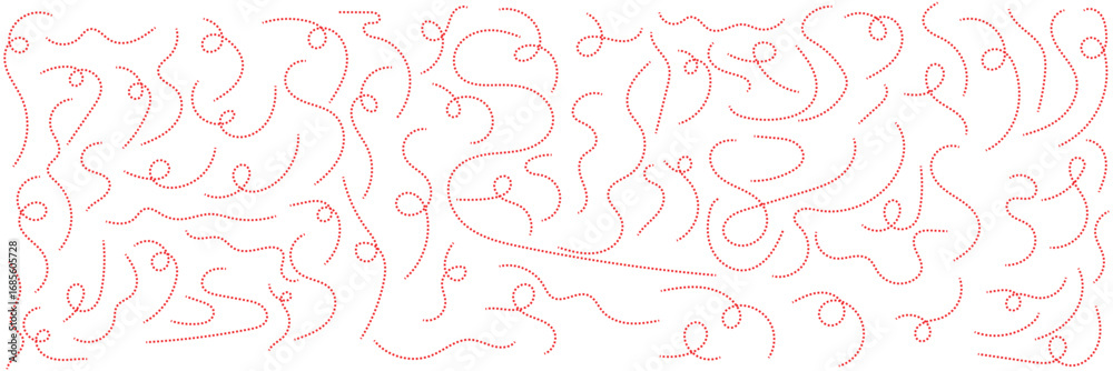 Route map dashed line silhouette. Abstract Hand-Drawn Dotted Line ...