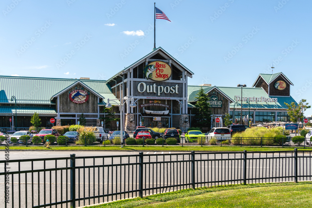 Atlantic City, NJ - Aug 26, 2025: Ultra-wide view of Bass Pro Shops ...