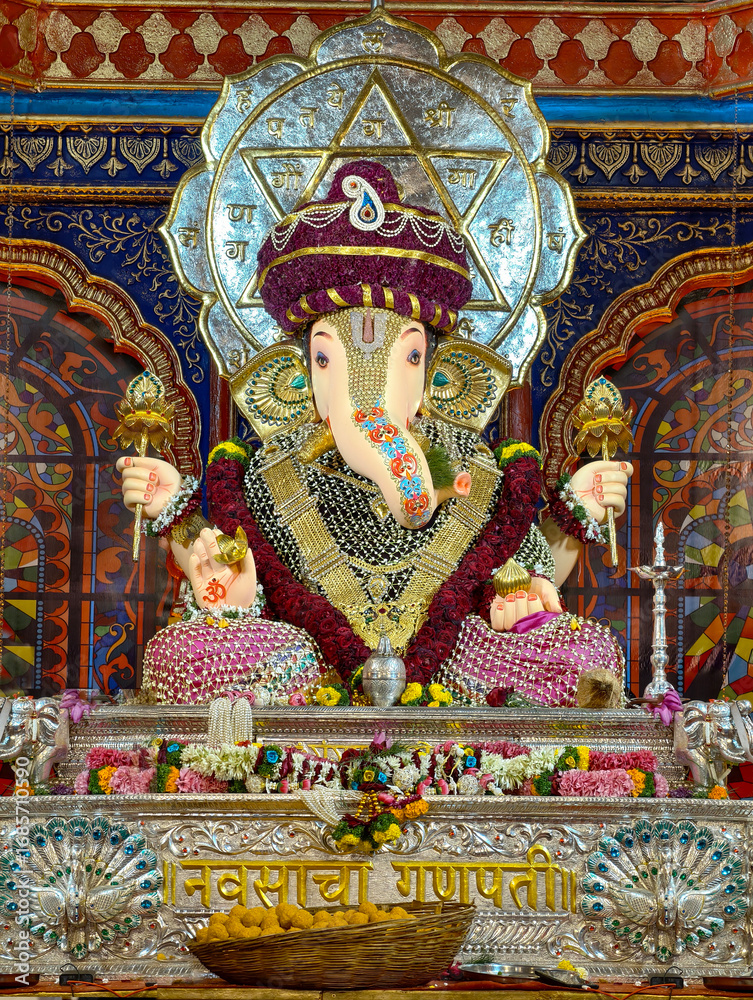 31 August 2025, Pune, Maharashtra, India, Beautiful sculpture of Lord ...