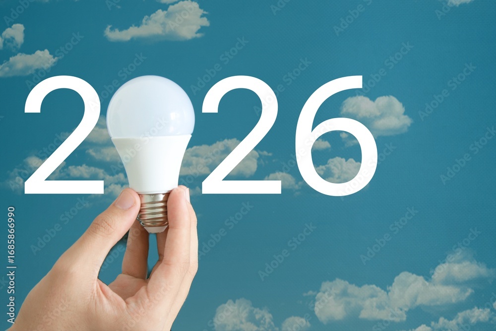 2026 New Year Concept Illuminating The Future Energy Efficiency In
