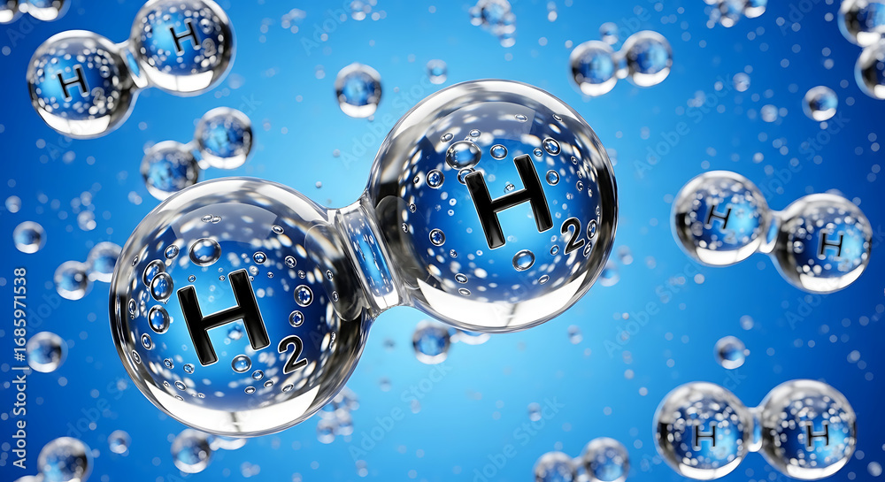 Dynamic H2 hydrogen molecule animation captures clean energy future ...