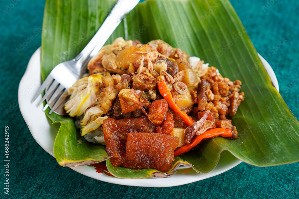 Nasi Gudeg Koyor, captured on September 5, 2025. Traditional Javanese ...