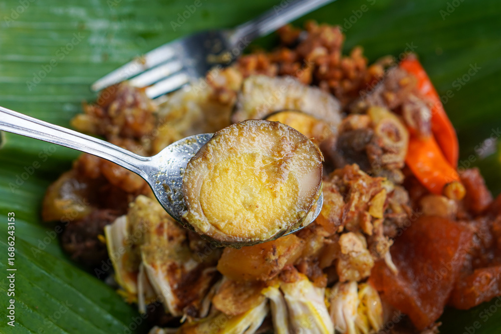 Nasi Gudeg Koyor, captured on September 5, 2025. Traditional Javanese ...