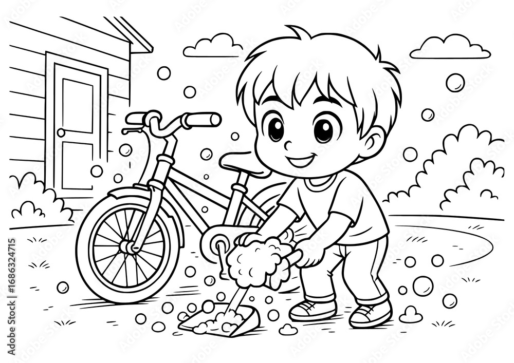 Ilustración de Stock Household chores coloring pages for kids! Fun ...