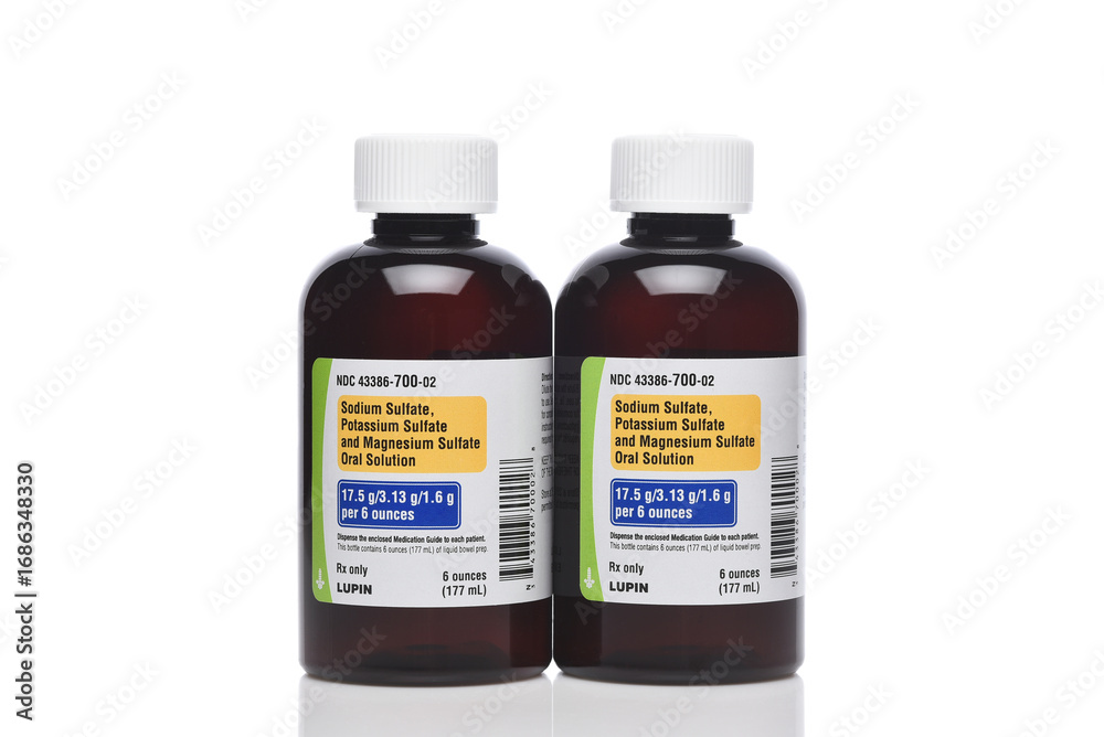 IRVINE, CALIFORNIA - 04 SEPT 2025: Two bottles of Sodium Sulfate ...