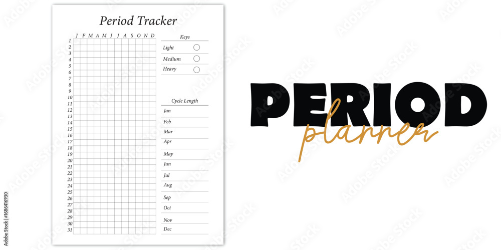 Printable Period Tracker Template Manage Your Menstrual Cycle with Ease ...