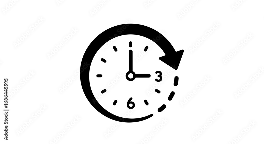 clock icon, time arrow vector, history symbol, reset clock icon ...