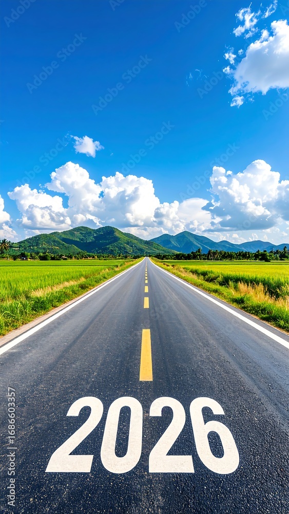 Open road, year 2026, ahead Stock Illustration | Adobe Stock