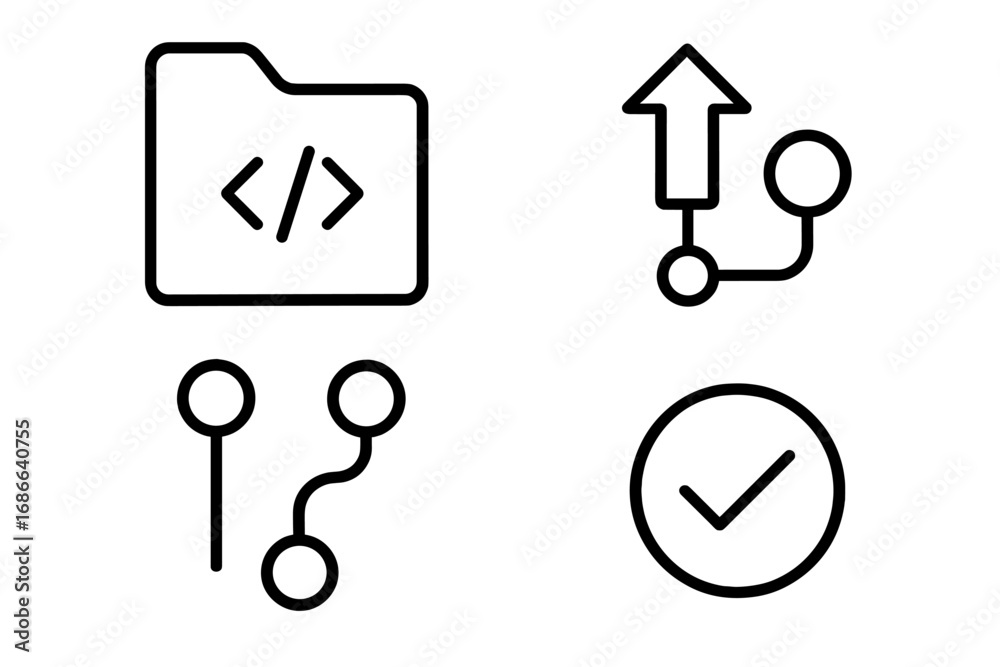 Open Source Icons Outline Set of Project Contributions Code Repository ...