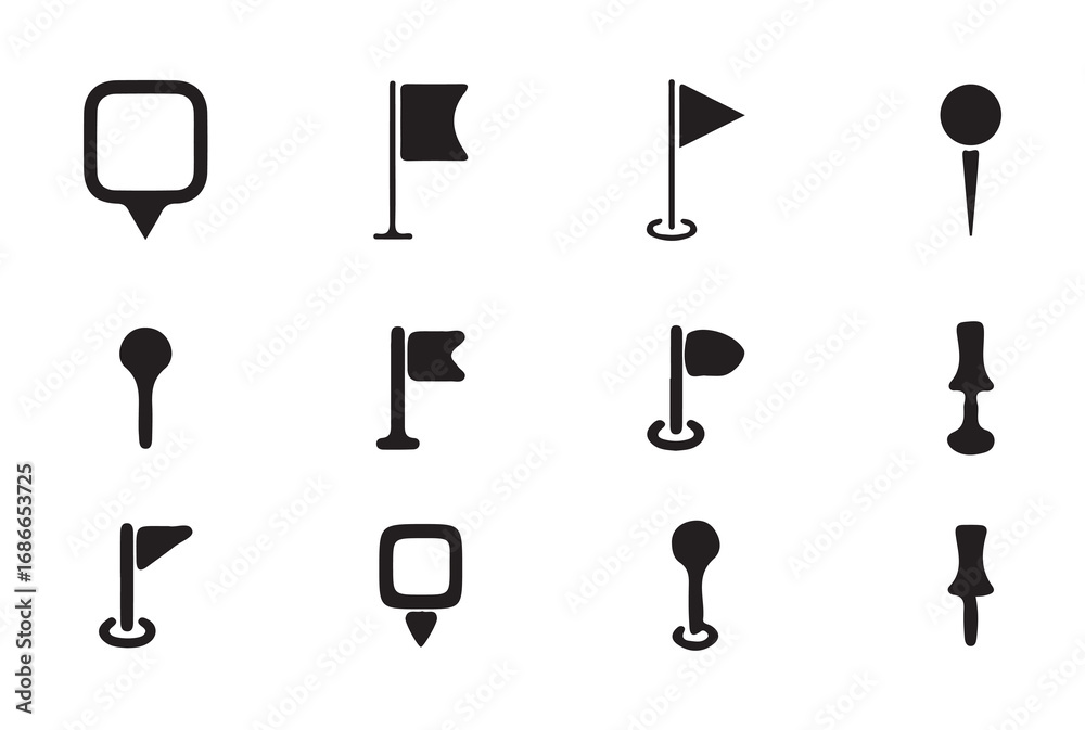 Collection of Vector Map Marker Icons with Different Shapes and Styles ...
