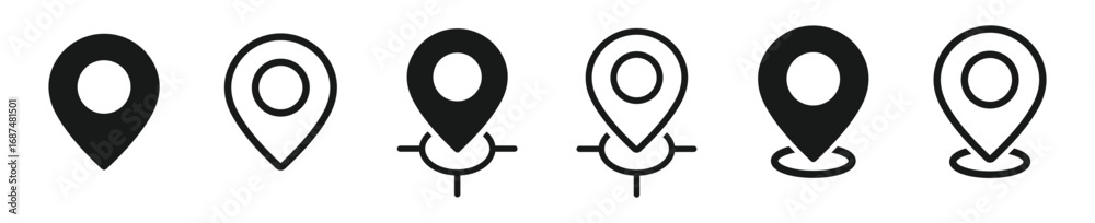 Map pointer icon. Location ping icon. Address indication mark vector ...