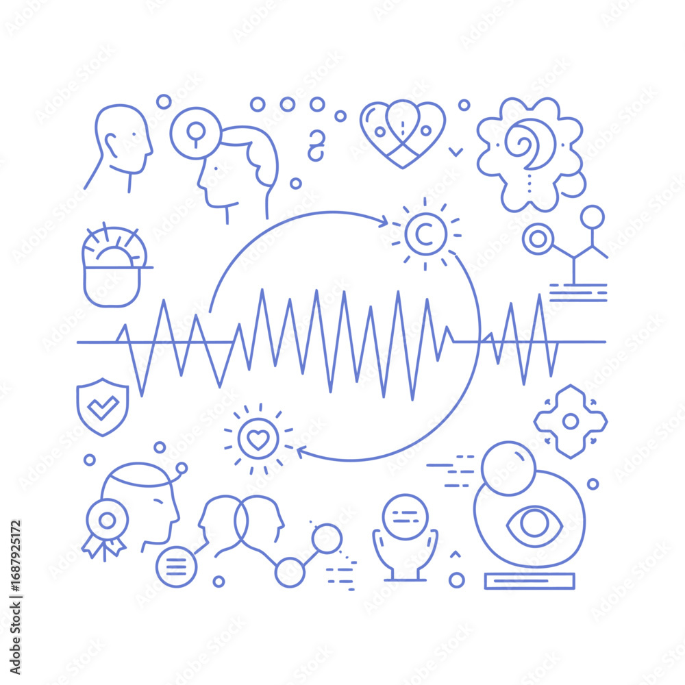 mental health concept design showing psychological balance and a ...