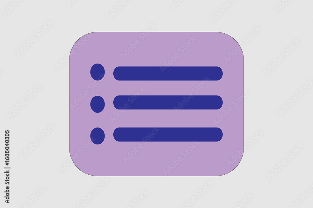 This image features a list icon in a simple, flat style. The icon is ...