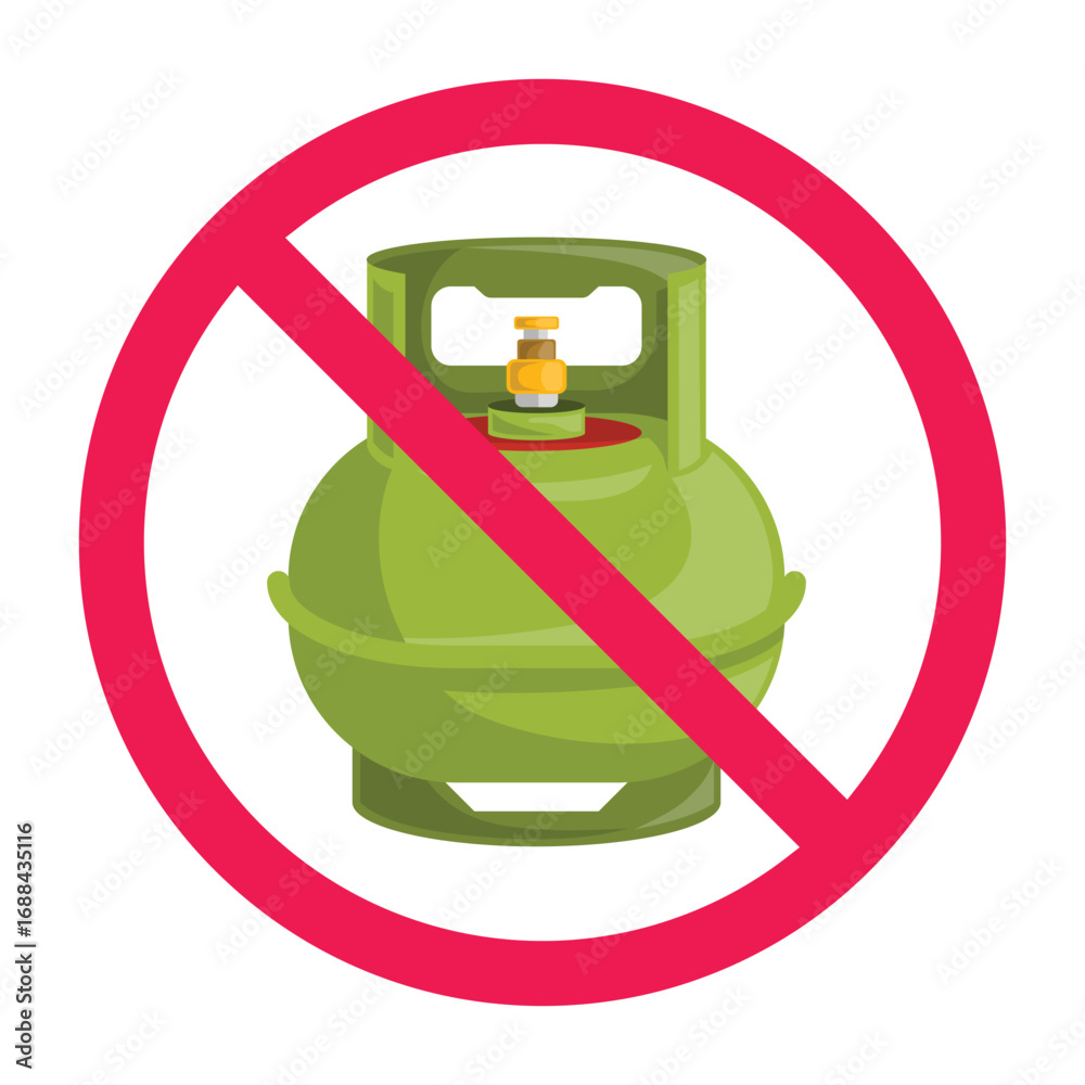 No lpg gas cylinder sign, forbidden cooking gas bottle sign, gas ...