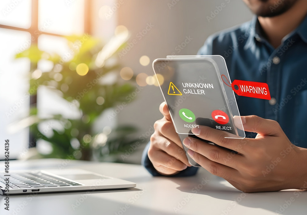 Man Receives Warning Call From Unknown Number On Smartphone, Cyber ...