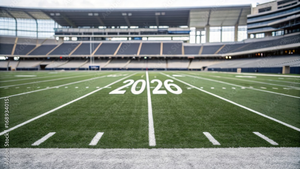 Stadium 2026: Field of Dreams - A football field, year 2026 marked ...