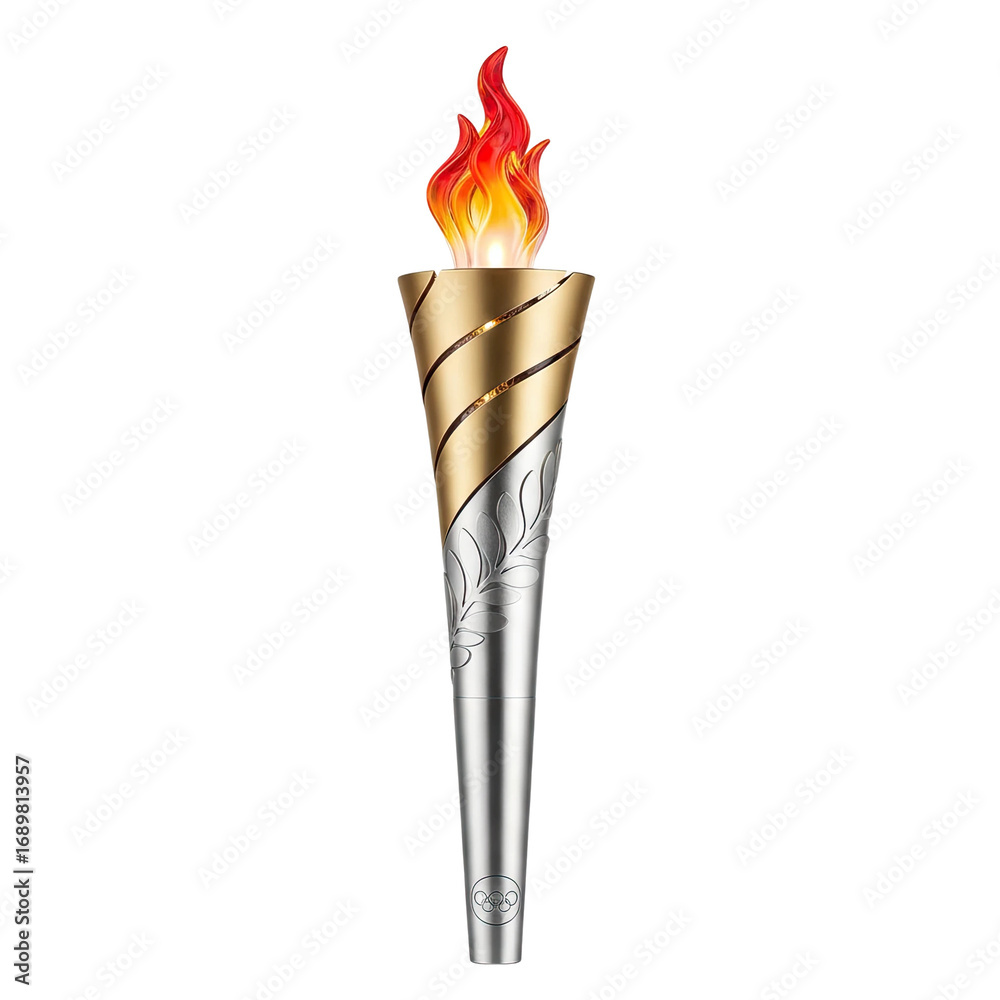 Symbol of victory and unity, a radiant Olympic torch burns brightly ...