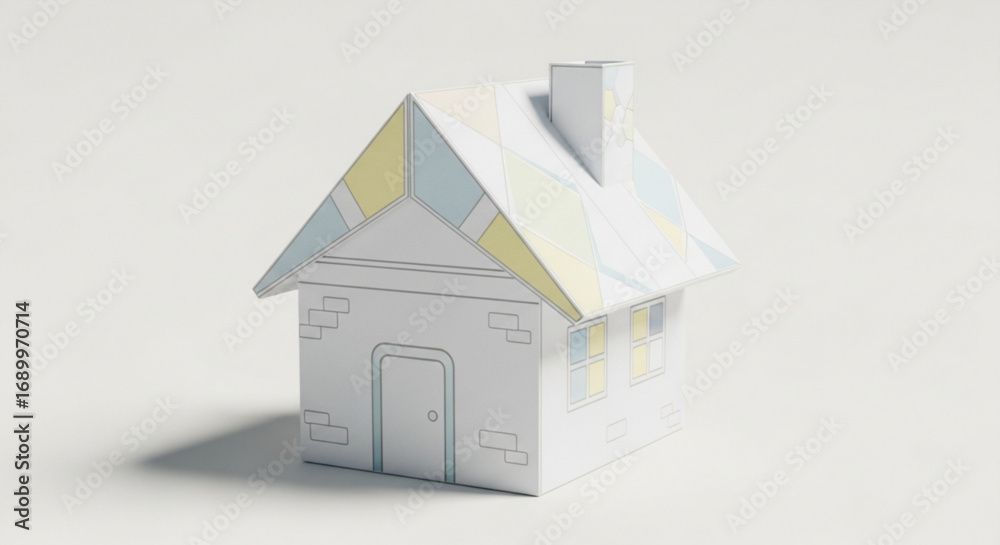 Paper house model diy project tutorial for kids and adults with chimney ...