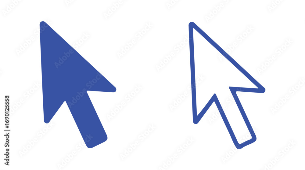 Outline of Mouse Pointer Icons for UI/UX Projects Stock Vector | Adobe ...