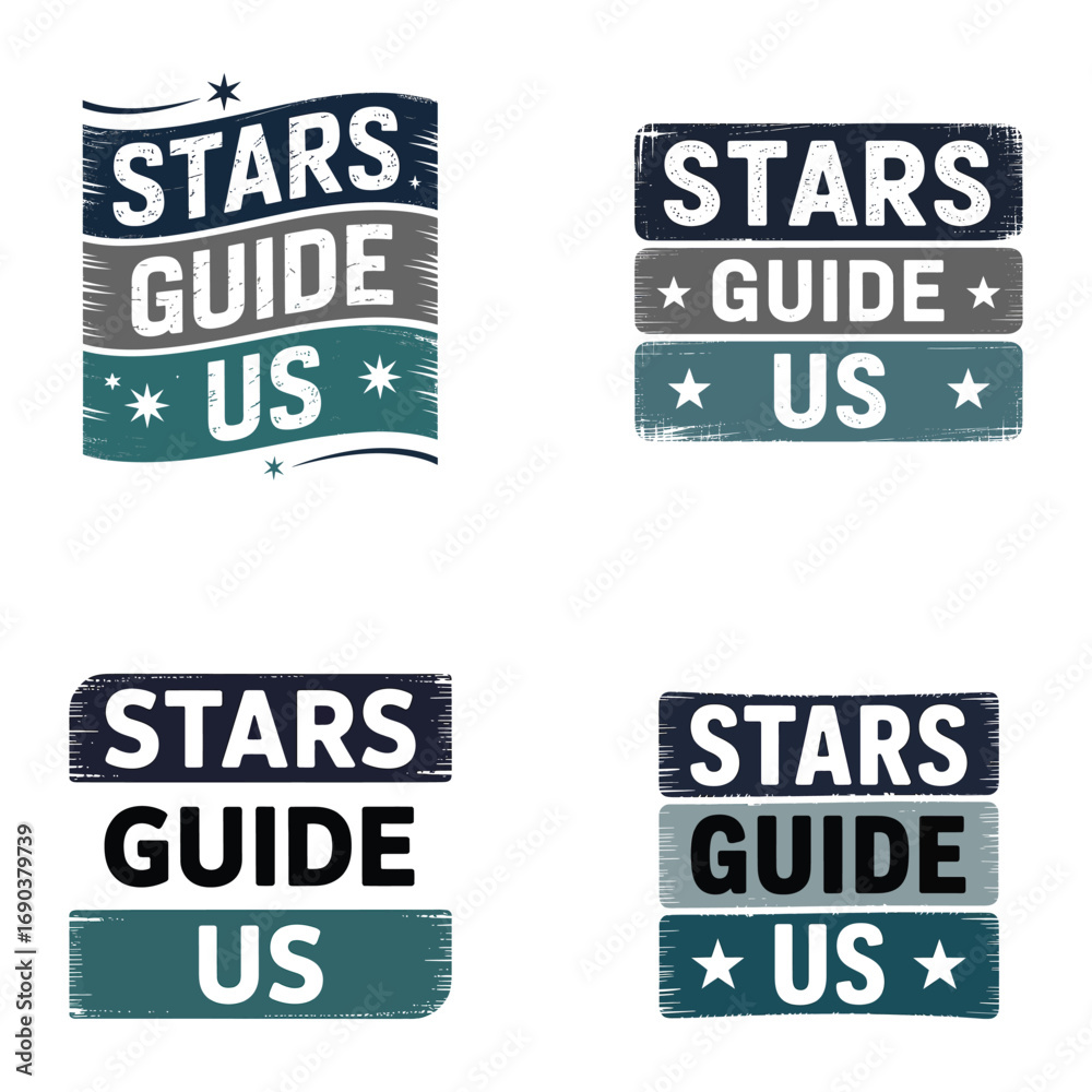 Stars guide us text logos vector Stock Vector | Adobe Stock