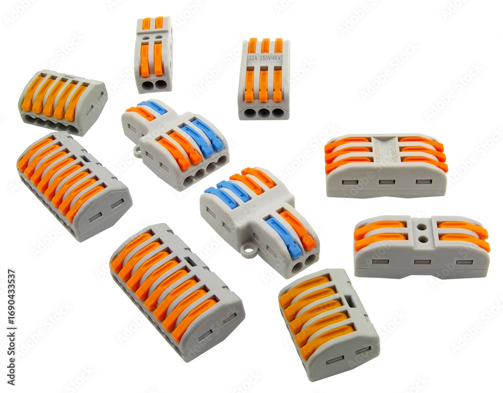 different types of electrical wire connectors Stock Photo | Adobe Stock