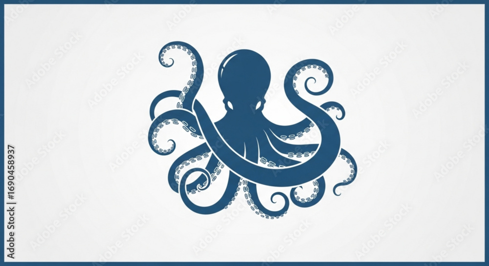 Download blue octopus vector illustration for free ocean animal graphic ...