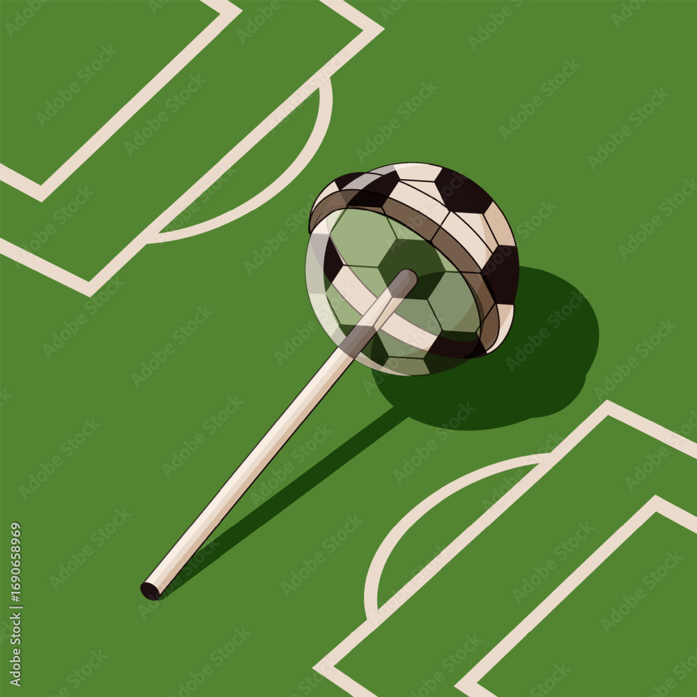 Modern Soccer vector art with lollipop Soccer Ball on the Soccer field ...