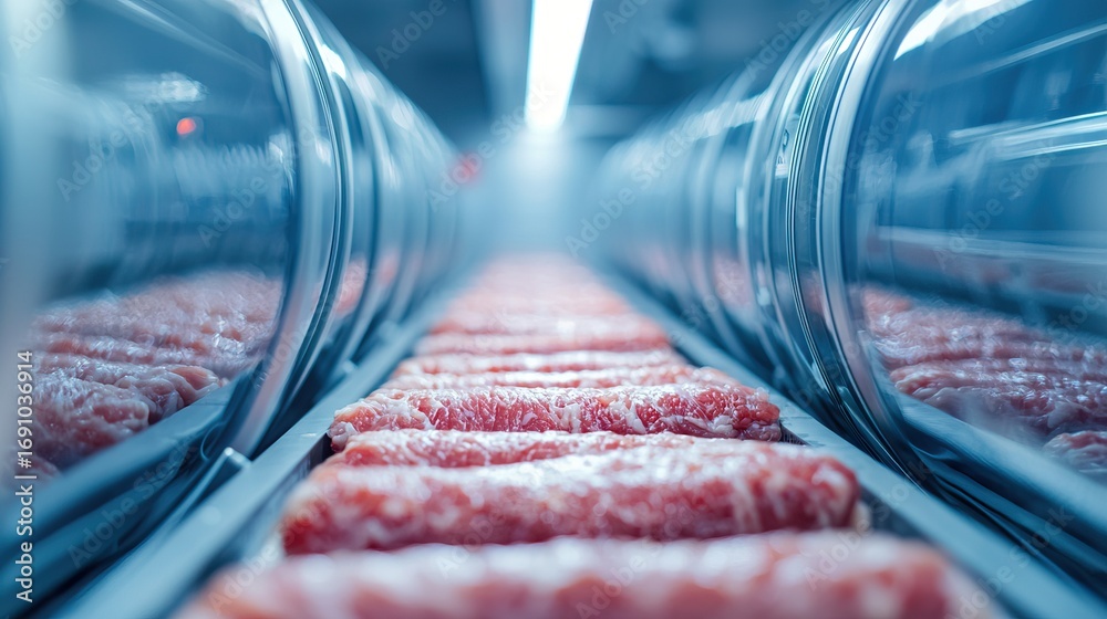 Stock-Foto „Robotic farm for lab-grown meat bioreactor tube, swirling ...