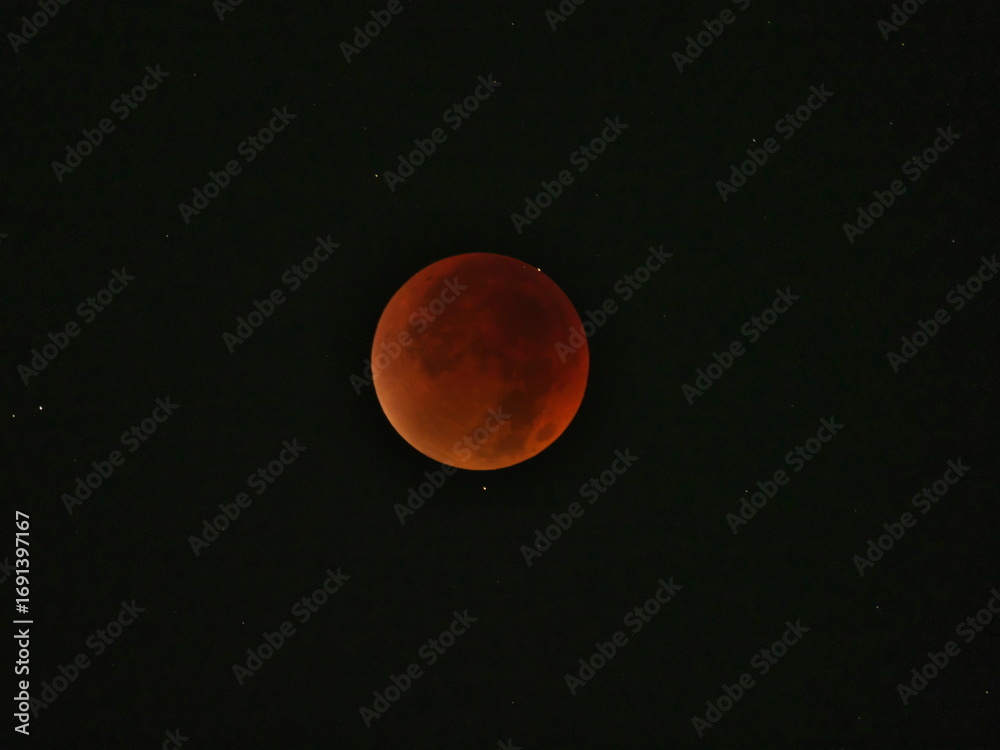Tokyo, Japan - September 8, 2025: Total Lunar Eclipse observed in Tokyo ...