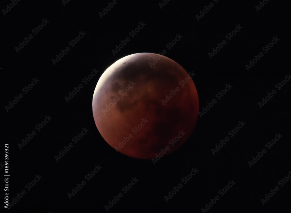 Tokyo, Japan - September 8, 2025: Total Lunar Eclipse observed in Tokyo, Japan in 2025 Stock ...