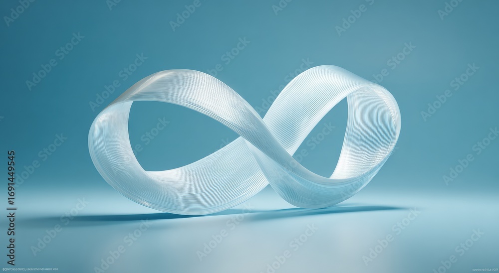 Abstract infinity symbol, light blue background (1) Stock Photo | Adobe ...