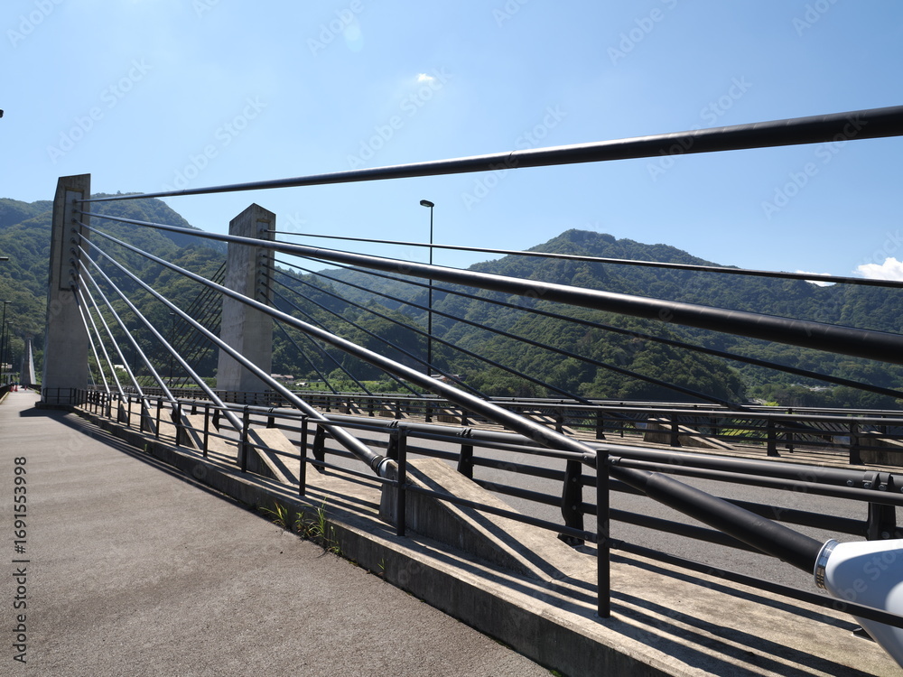 Gunma, Japan - September 7, 2025: Fudo Ohashi Bridge, a Cable-stayed ...
