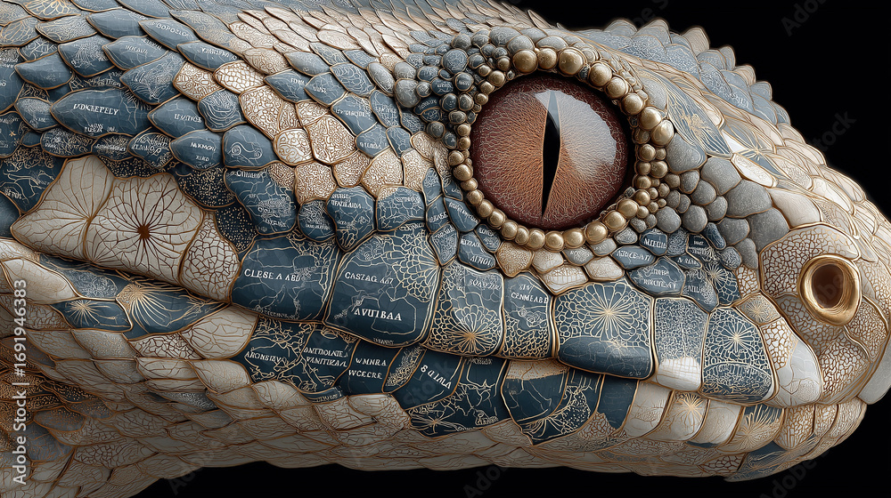 Dahomey Mythology: Rainbow Python Molting Illustration - Shed Skin as ...