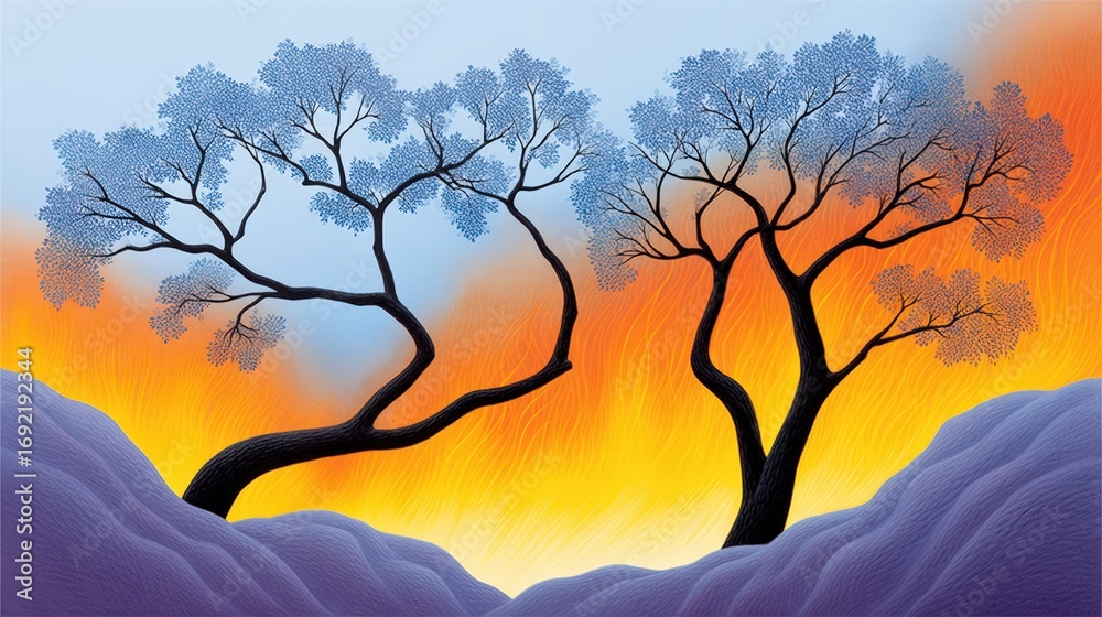 The Everflame Vale: A forest where trees are made of living fire ...