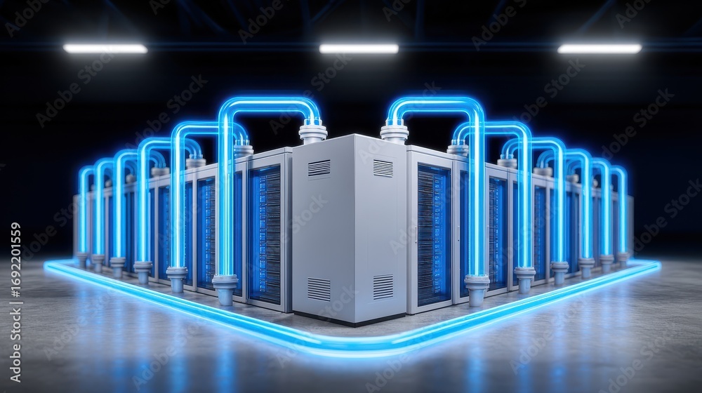 Data centers and the use of large amounts of water for cooling. Modern ...