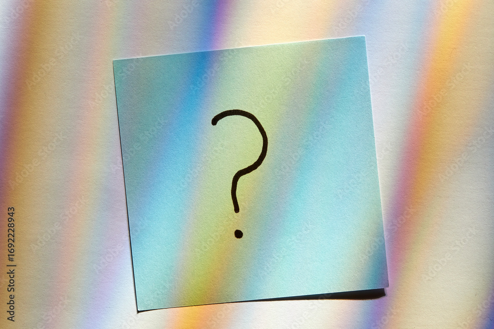 Question mark on post it note Stock Photo | Adobe Stock