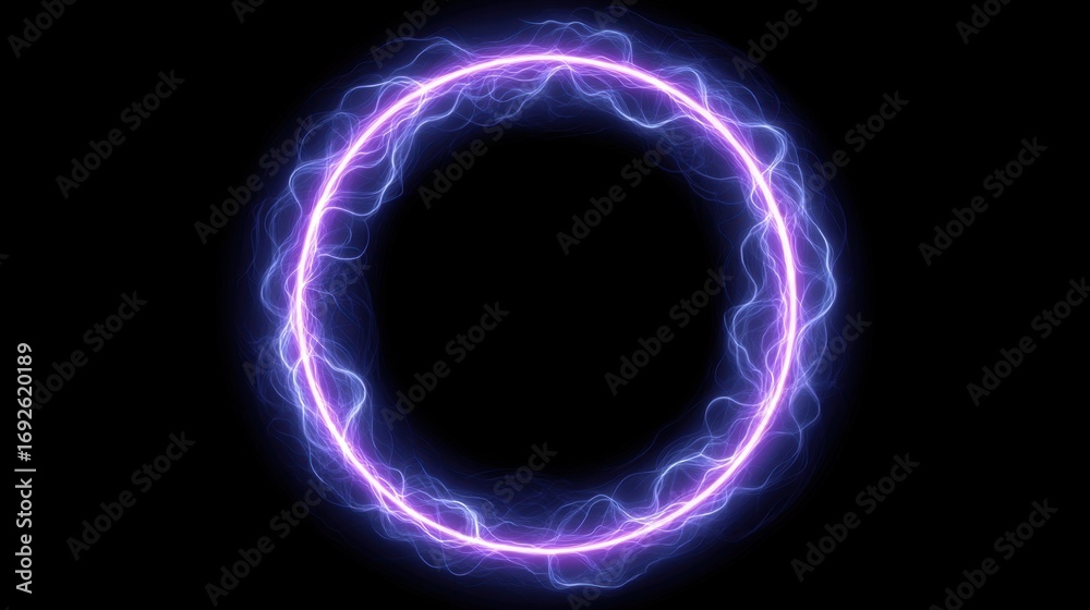Vibrant Glow of a Circular Electric Aura with Ethereal Light and Energy ...