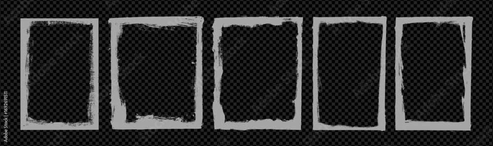 Grunge photo edge overlays set. Grunge punk frames with snow effect ...