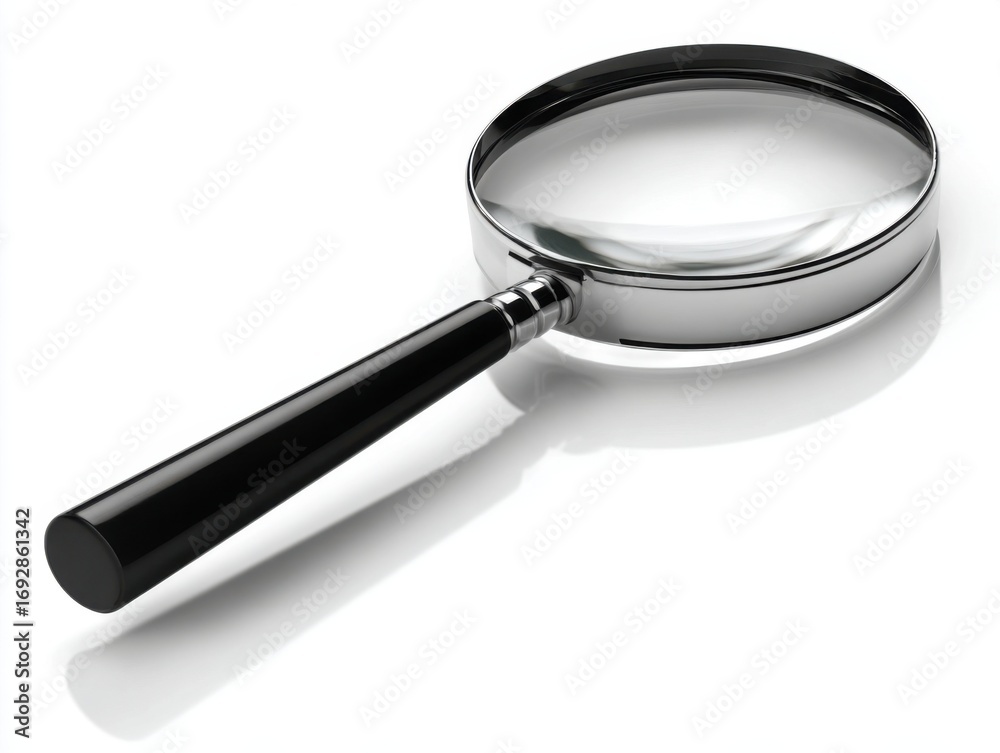 Examine the fine details with this classic chrome magnifying glass ...