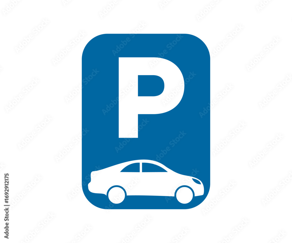 Car parking icon, car parking area sign. Parking for car sign vector ...