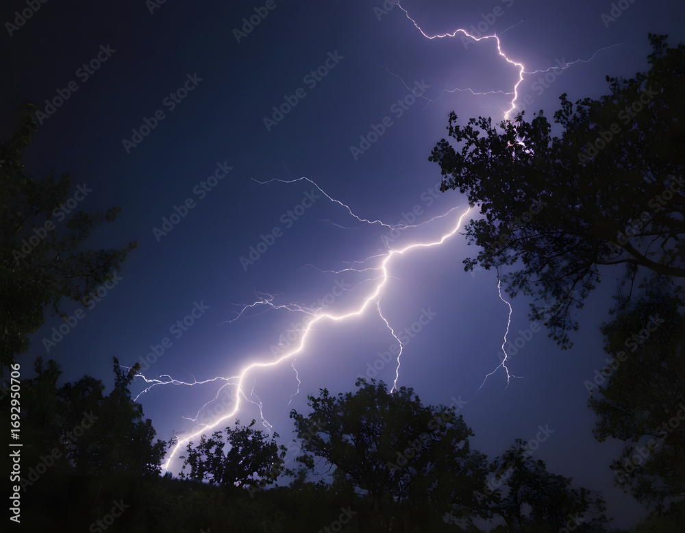 Stock-Foto „Generative ai on theme of scary bright electric lightning ...
