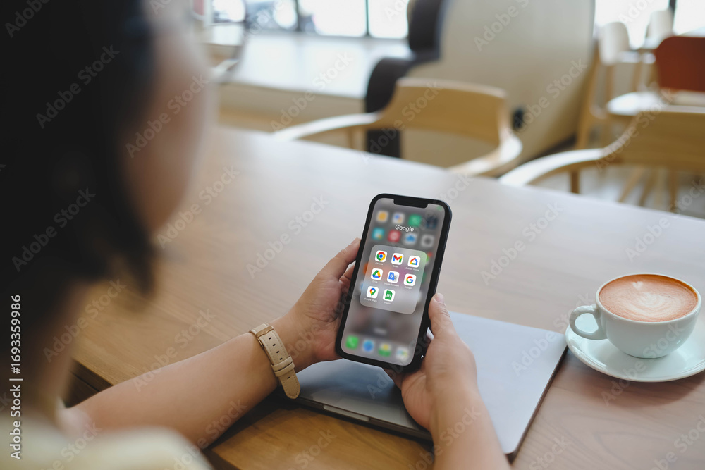 Bangkok, Thailand. September 10, 2025; A person holding an iPhone with ...