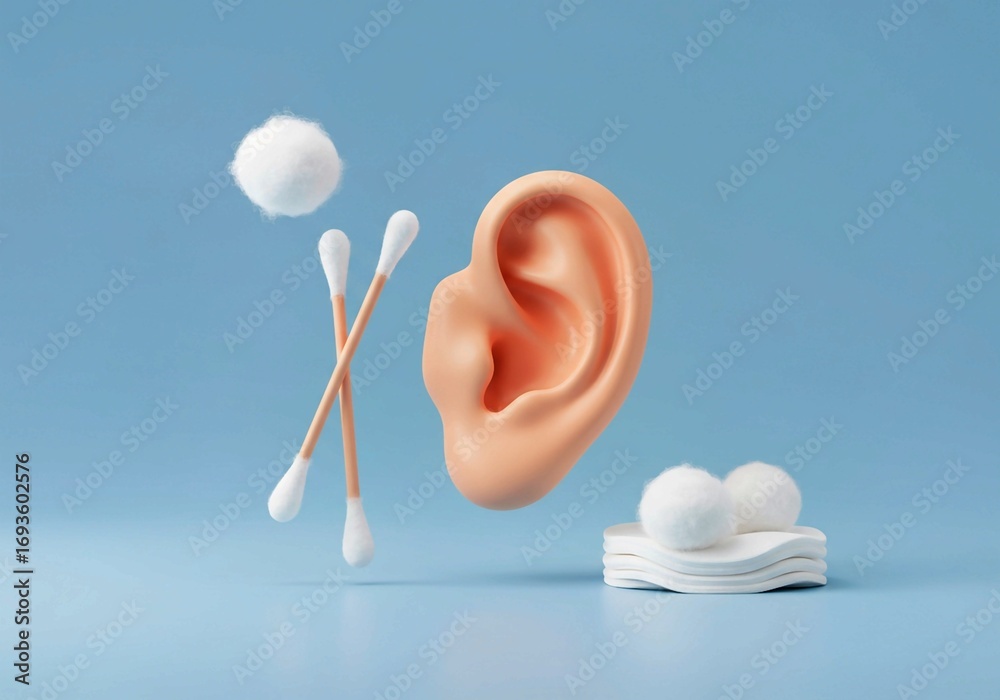 Stock-Illustration „heart shaped soap, 3D illustration of human ear ...