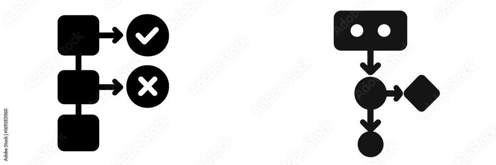 Flowchart symbols for decision making and process visualization in a ...