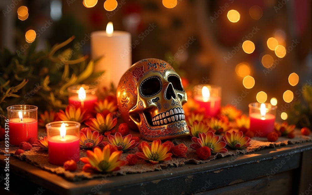 ภาพประกอบ Stock Ofrenda día de muertos noviembre méxico incienso copal ...