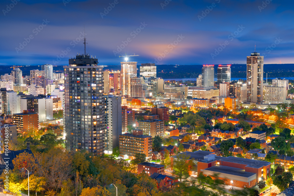 Hamilton, Ontario, Canada at Night in Autumn Stock Photo | Adobe Stock